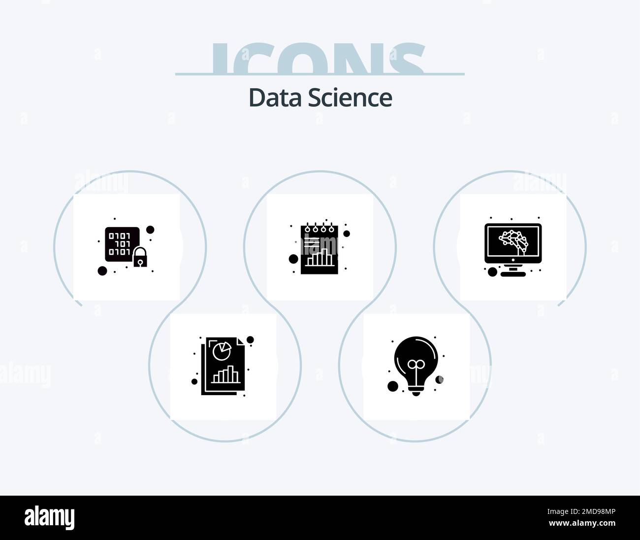 Data Science Glyph Icon Pack 5 Icon Design. chart. document. database ...