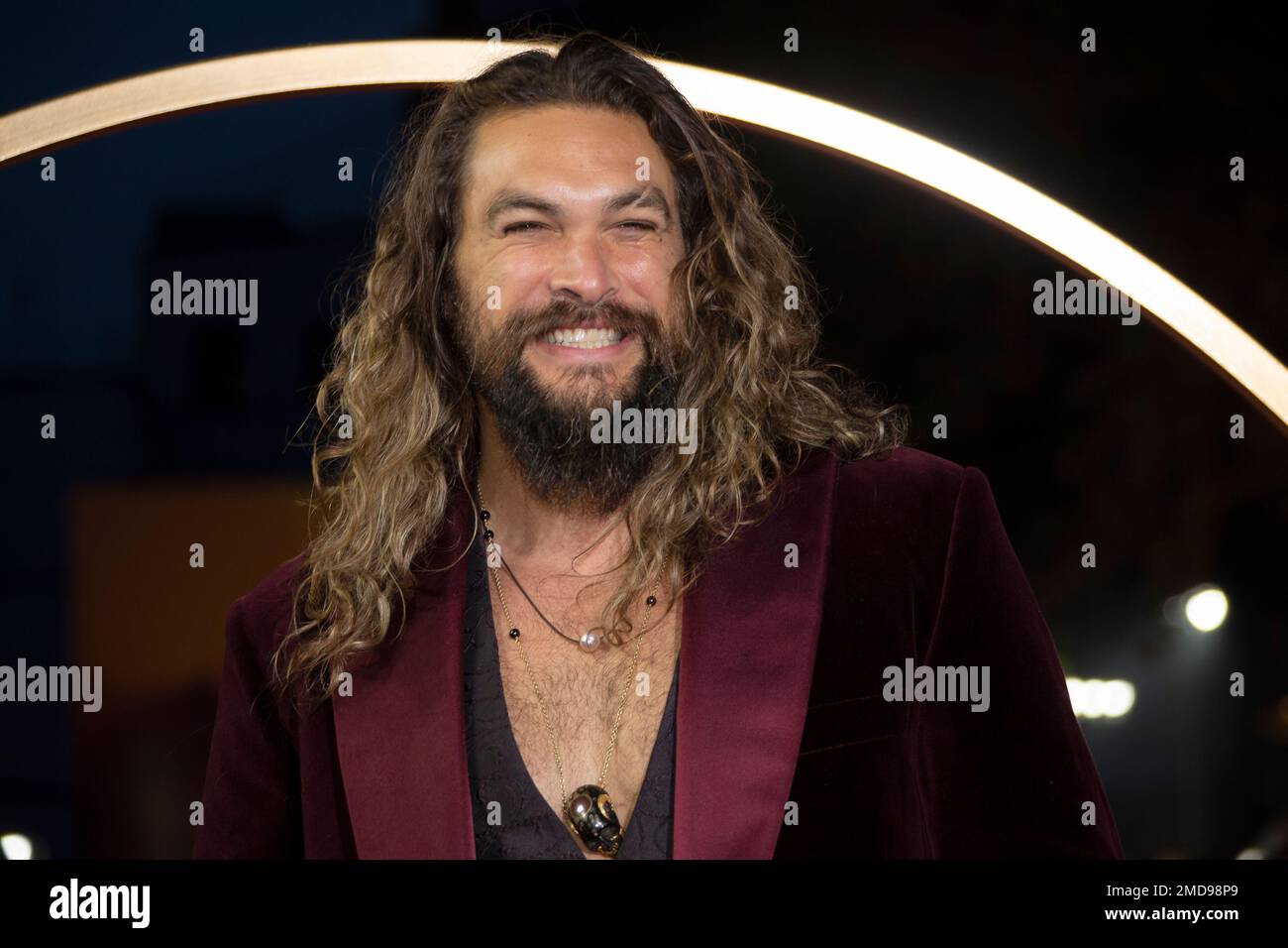 Jason Mamoa poses for photographers upon arrival at the premiere of the ...