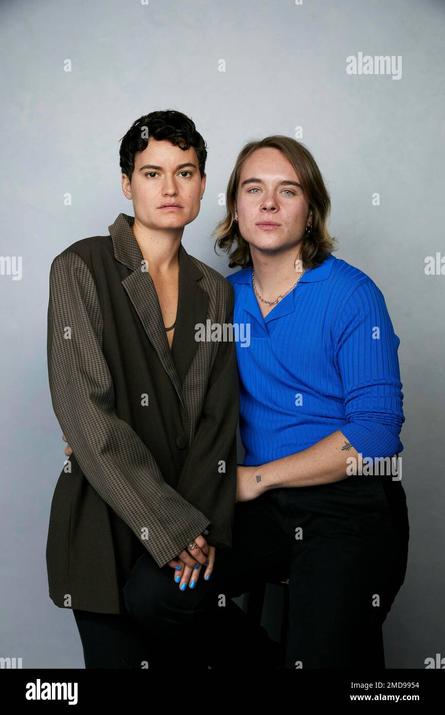 Lio Mehiel, left, and director Vuk Lungulov-Klotz pose for a portrait to promote the film "Mutt ...