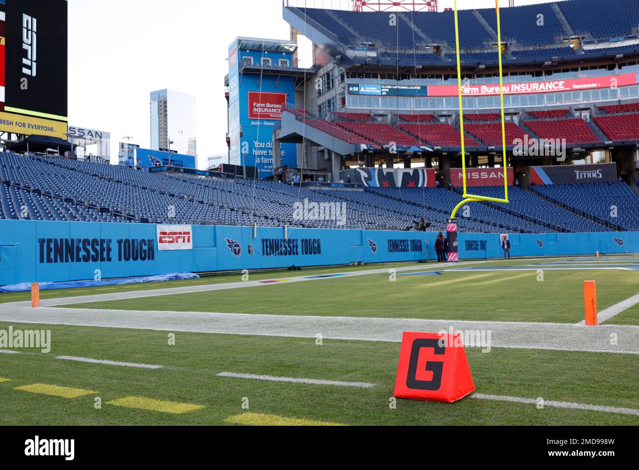 Nissan Stadium interior end zone before an NFL football game between ...