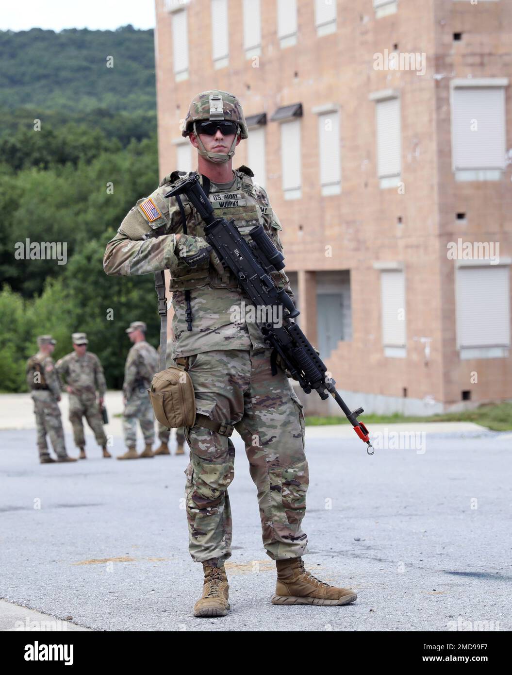 U.S. Army National Guard Spc. James Murphy, assigned to 160th Engineer ...