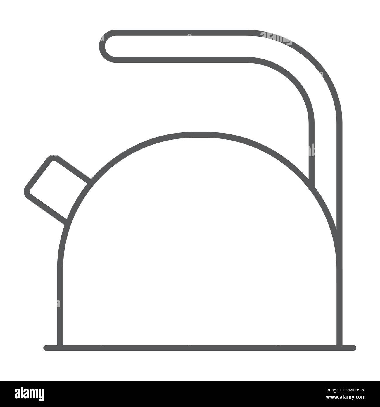 Kettle thin line icon, kitchen and cooking, teapot sign vector graphics ...