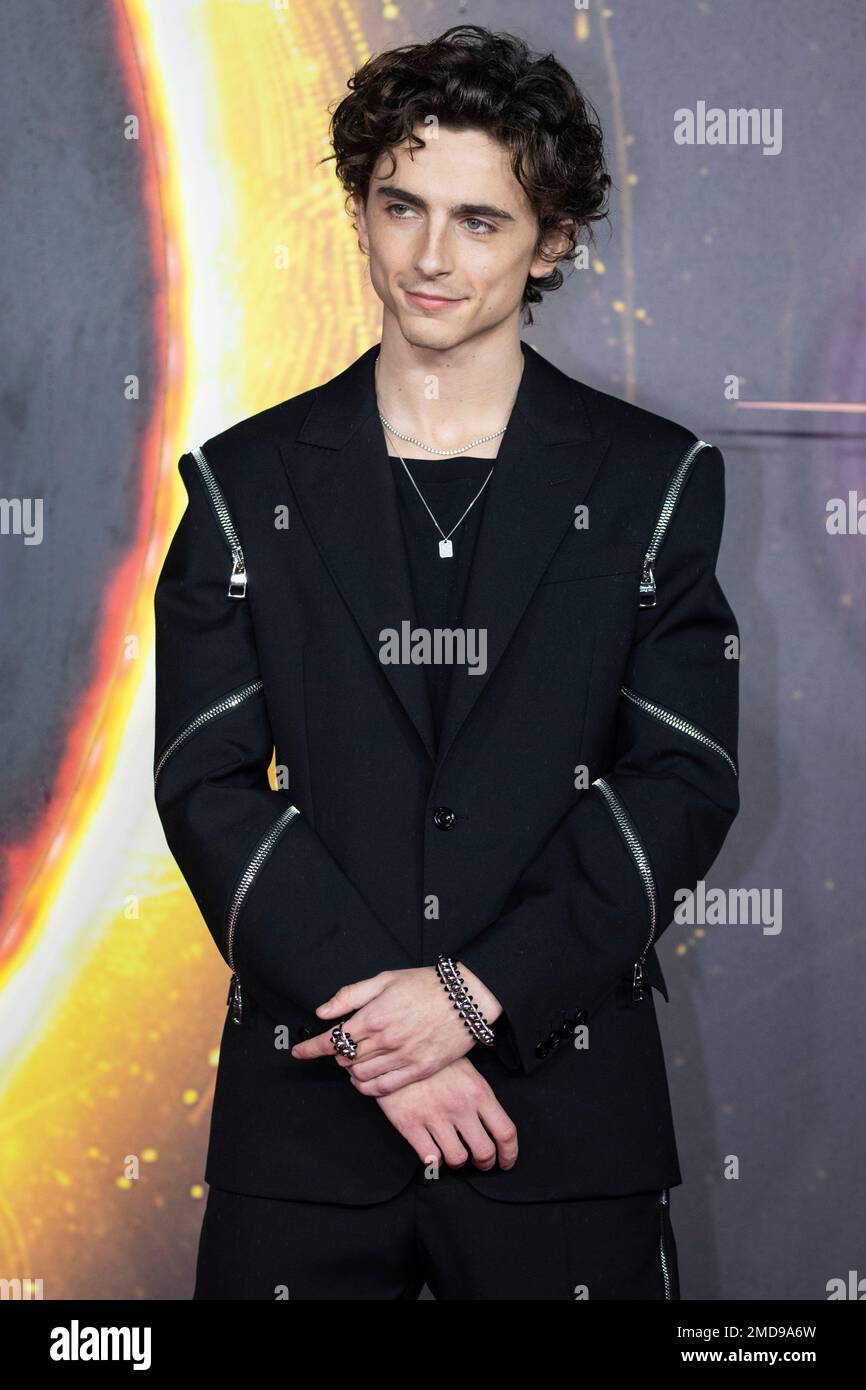 Timothee Chalamet poses for photographers upon arrival at the premiere ...