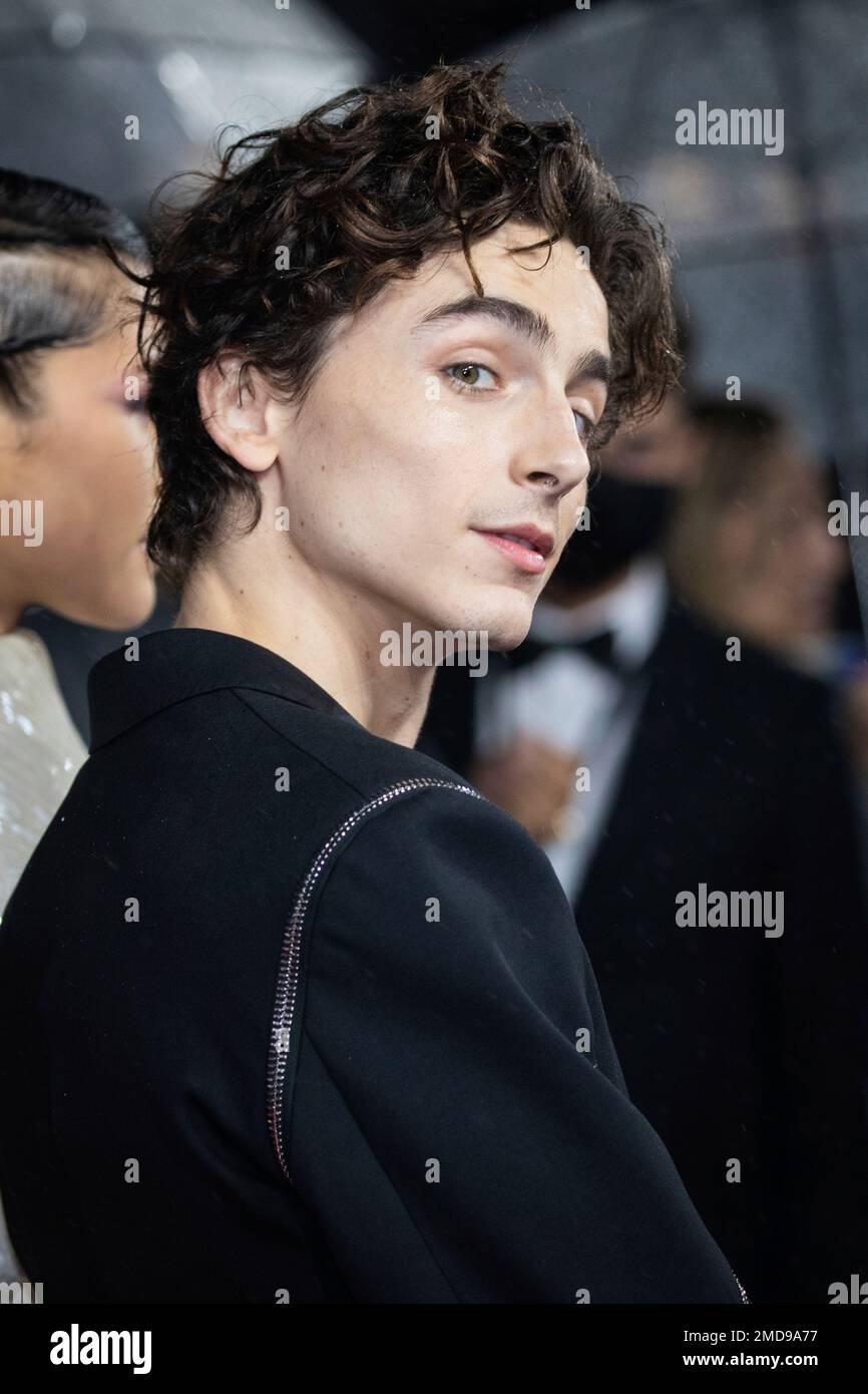 Timothee Chalamet poses for photographers upon arrival at the premiere ...