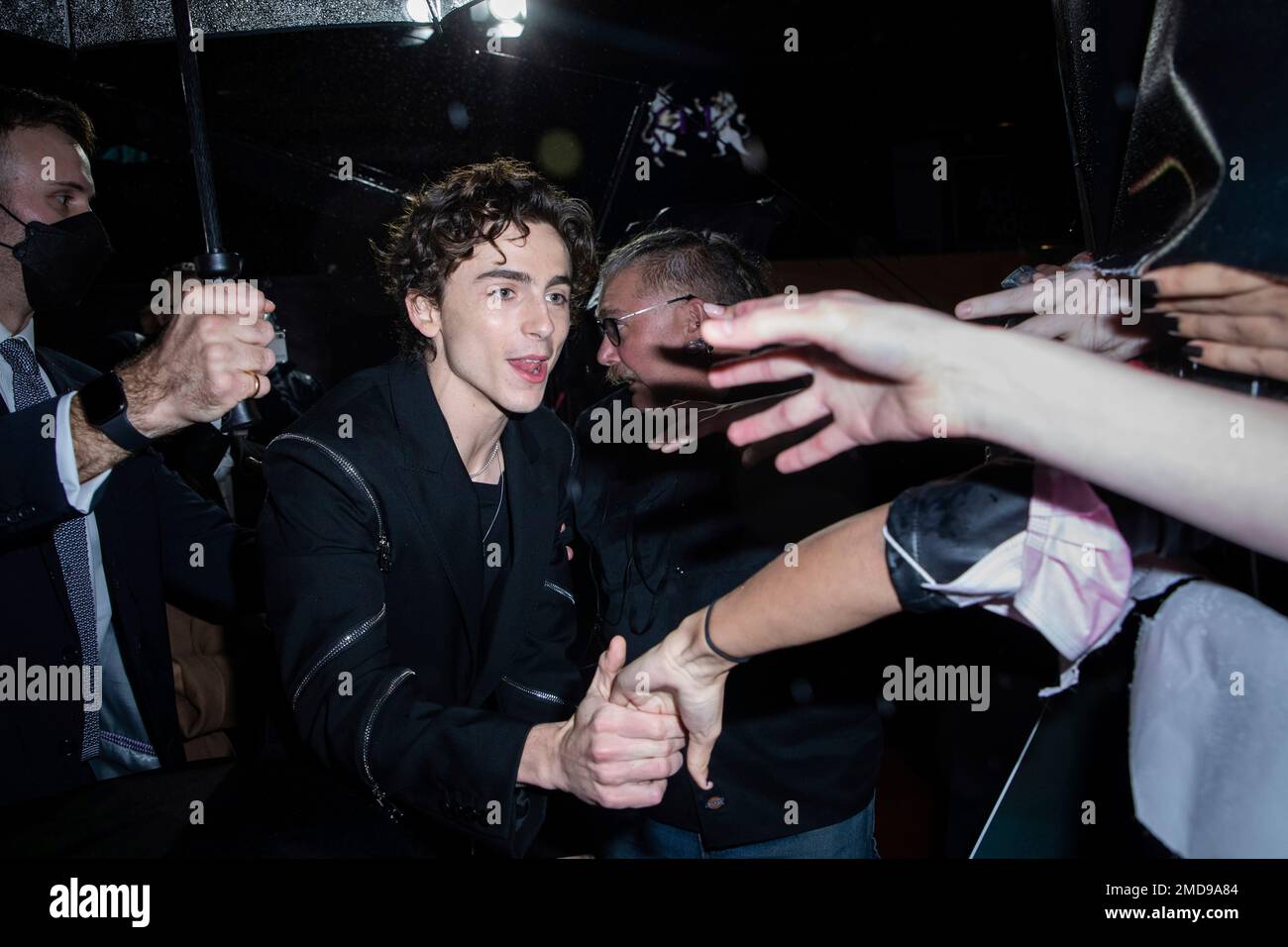 Timothee Chalamet greets fans upon arrival at the premiere of the film ...