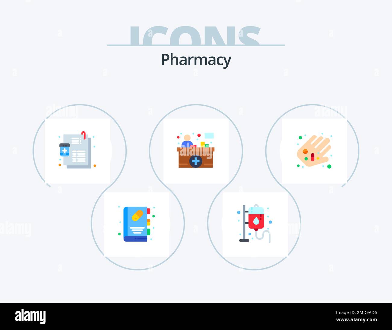 Pharmacy Flat Icon Pack 5 Icon Design. medicine. information counter ...