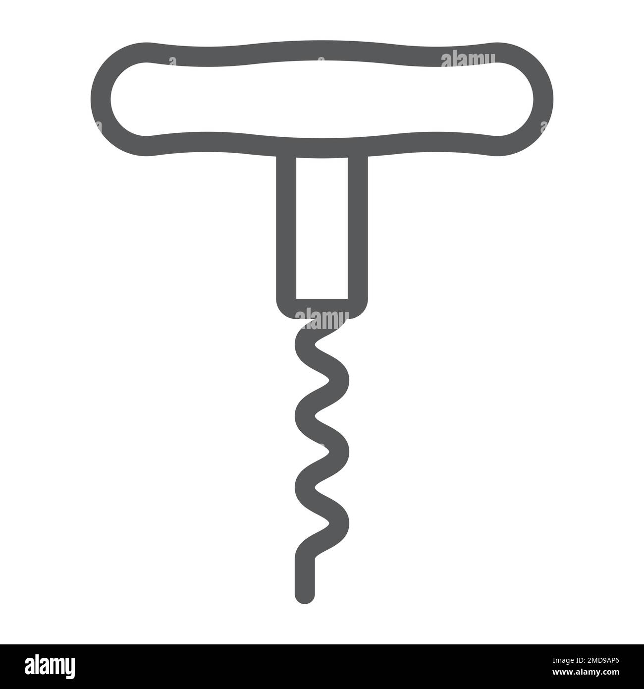 Corkscrew line icon, kitchen and cooking, opener sign vector graphics ...