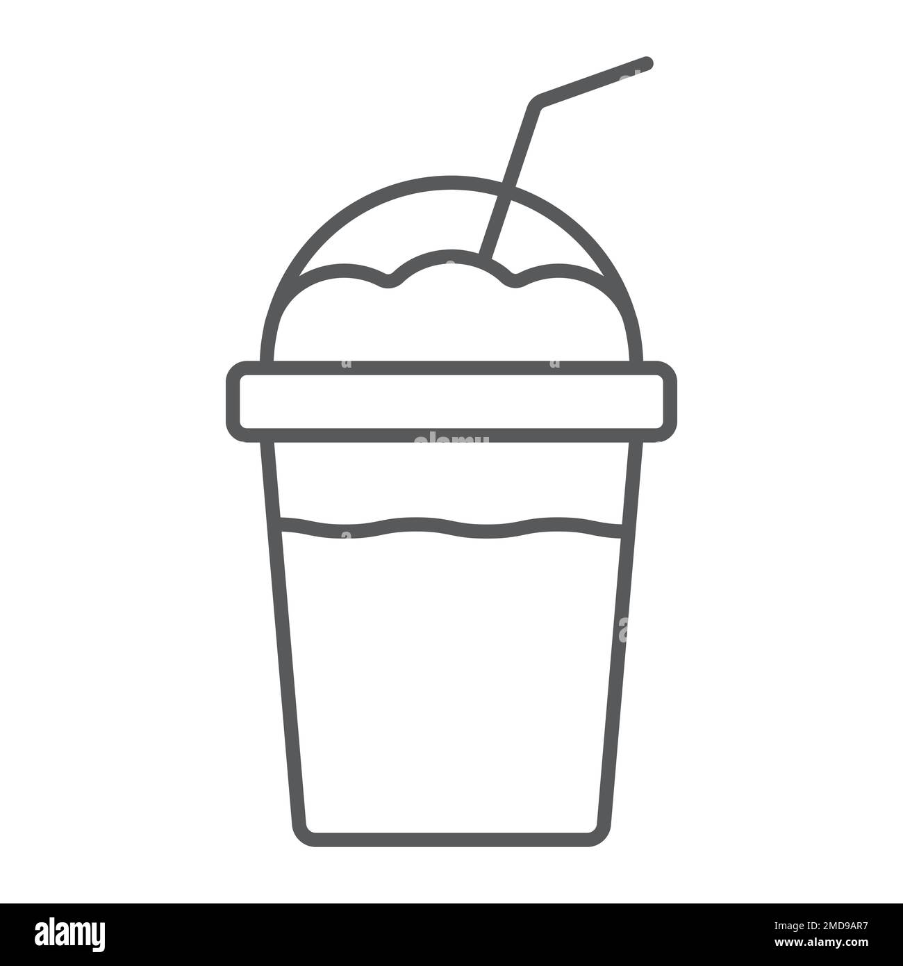 Frappe thin line icon, coffee and cafe, cream coffee sign vector ...