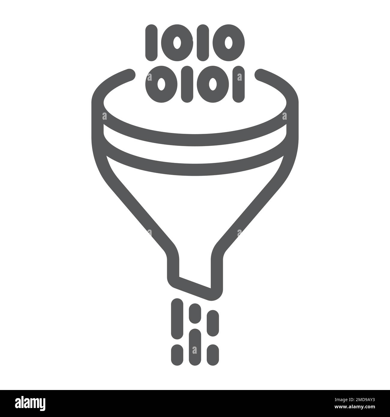 Data Filter Line Icon Data And Analytics Funnel Sign Vector Graphics