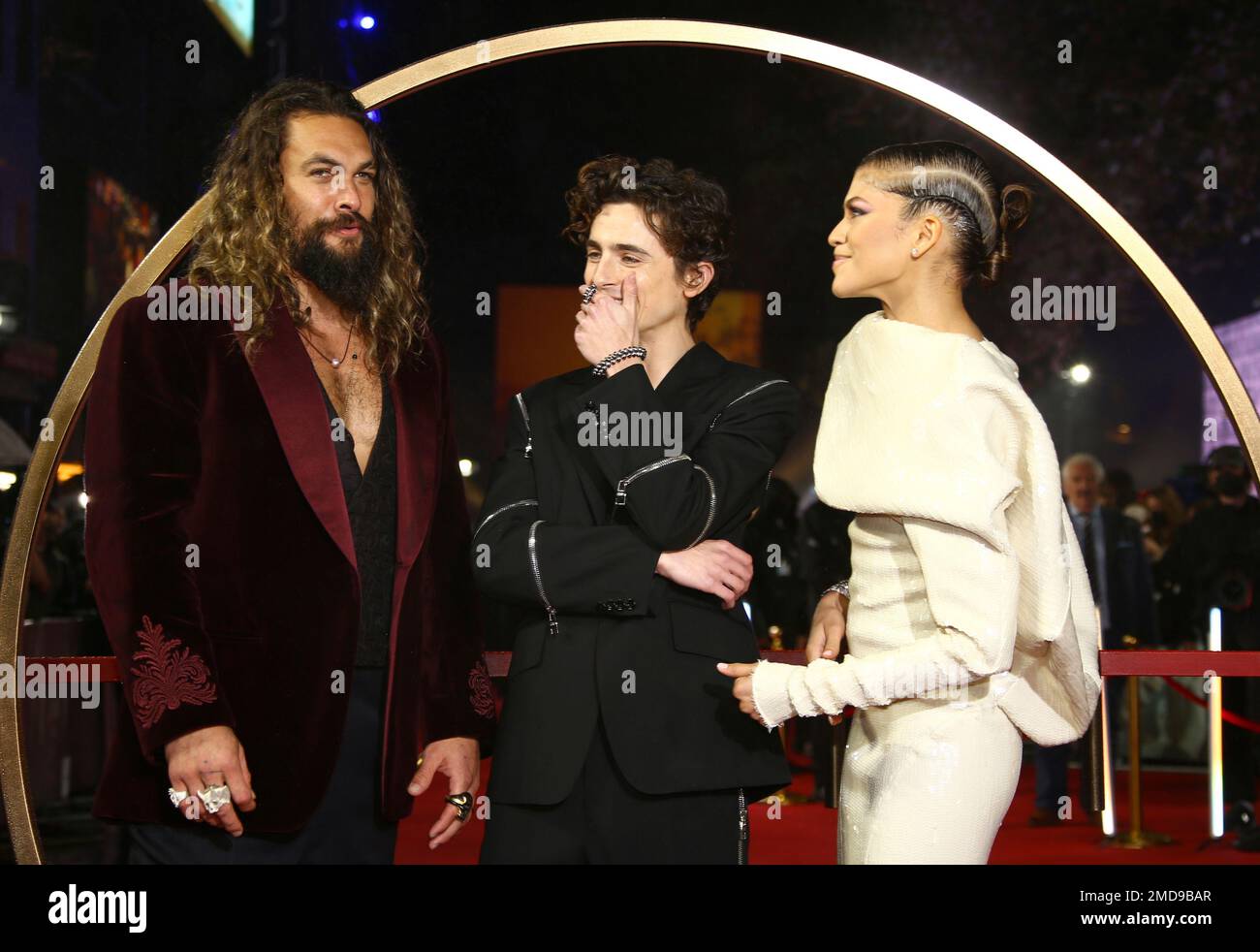Jason Momoa From Left Timothee Chalamet And Zendaya Pose For
