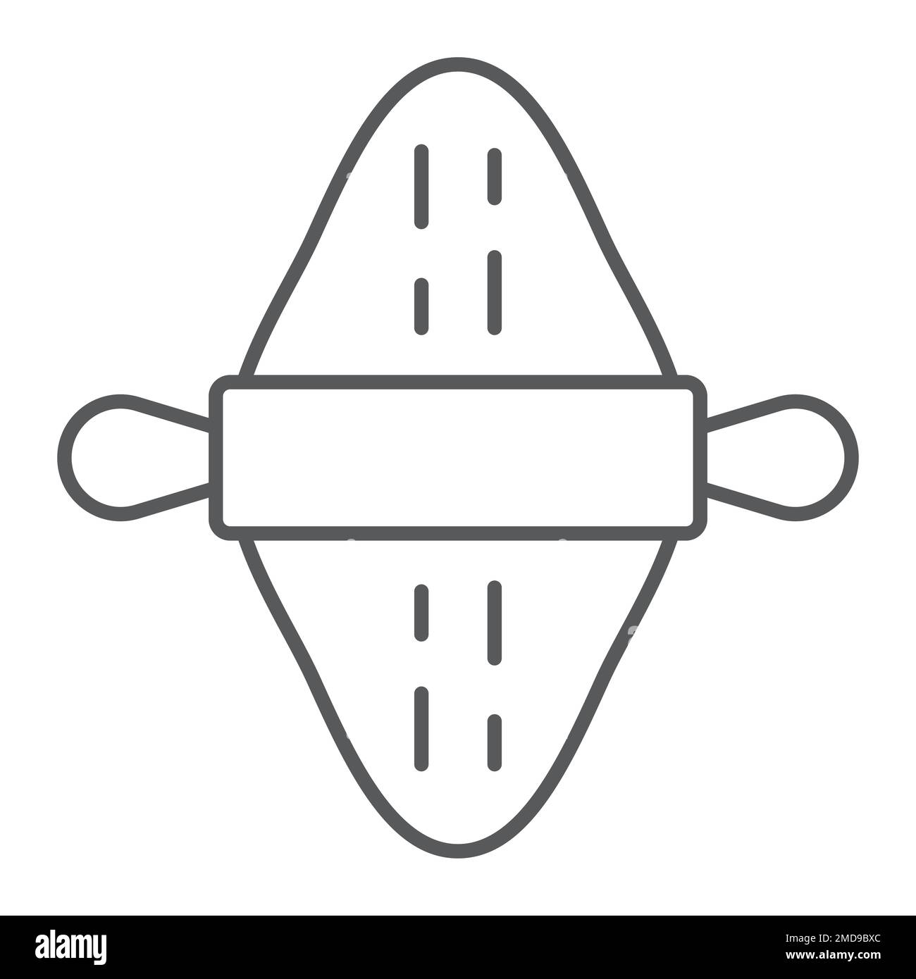 Rolling pin thin line icon, kitchen and cooking, bakery sign vector ...