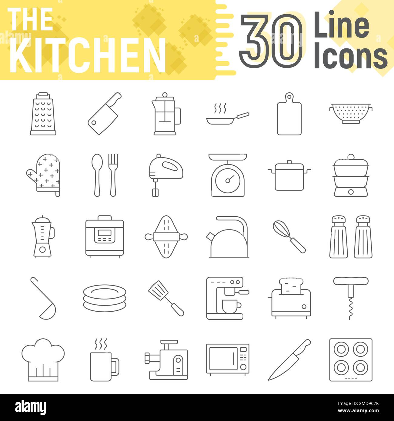 Cooking icon set hi-res stock photography and images - Alamy