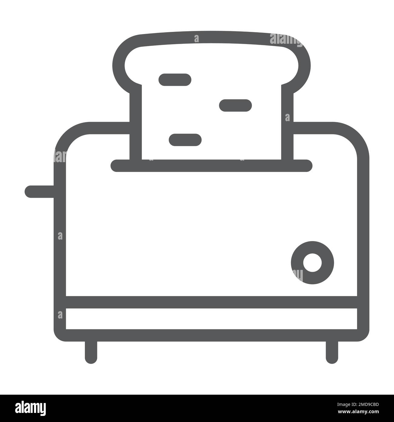 Toaster line icon, kitchen and cooking, cook tool sign vector graphics ...