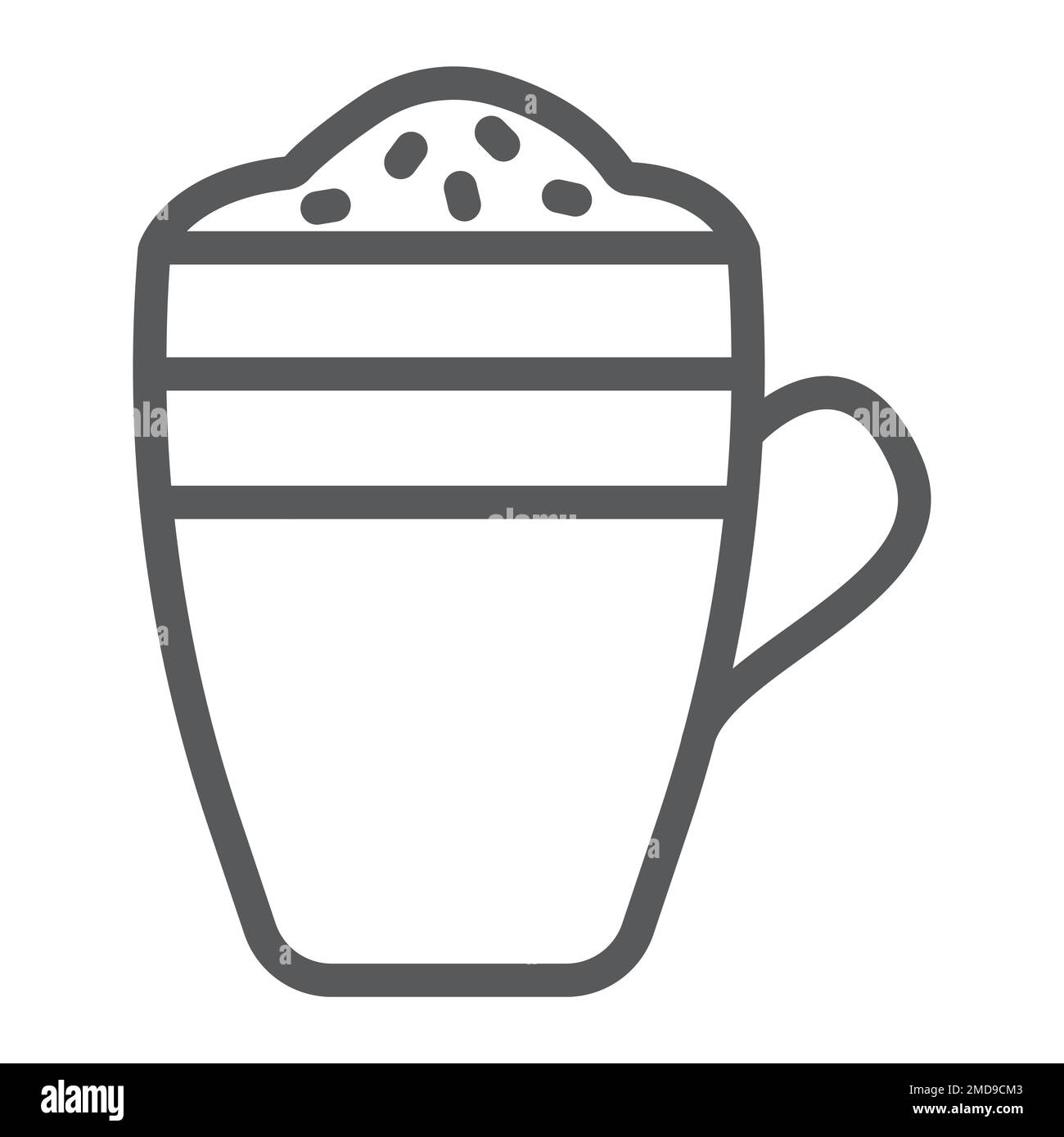 Latte line icon, coffee and cafe, coffee mug sign vector graphics, a ...