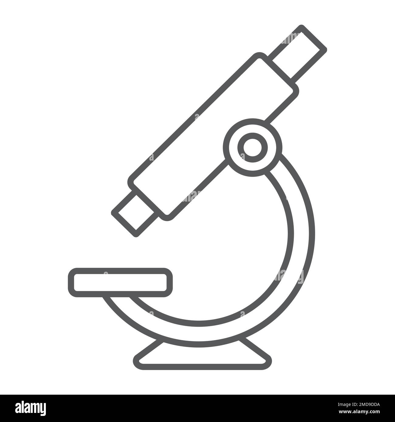 Microscope thin line icon, school and education, science sign vector ...