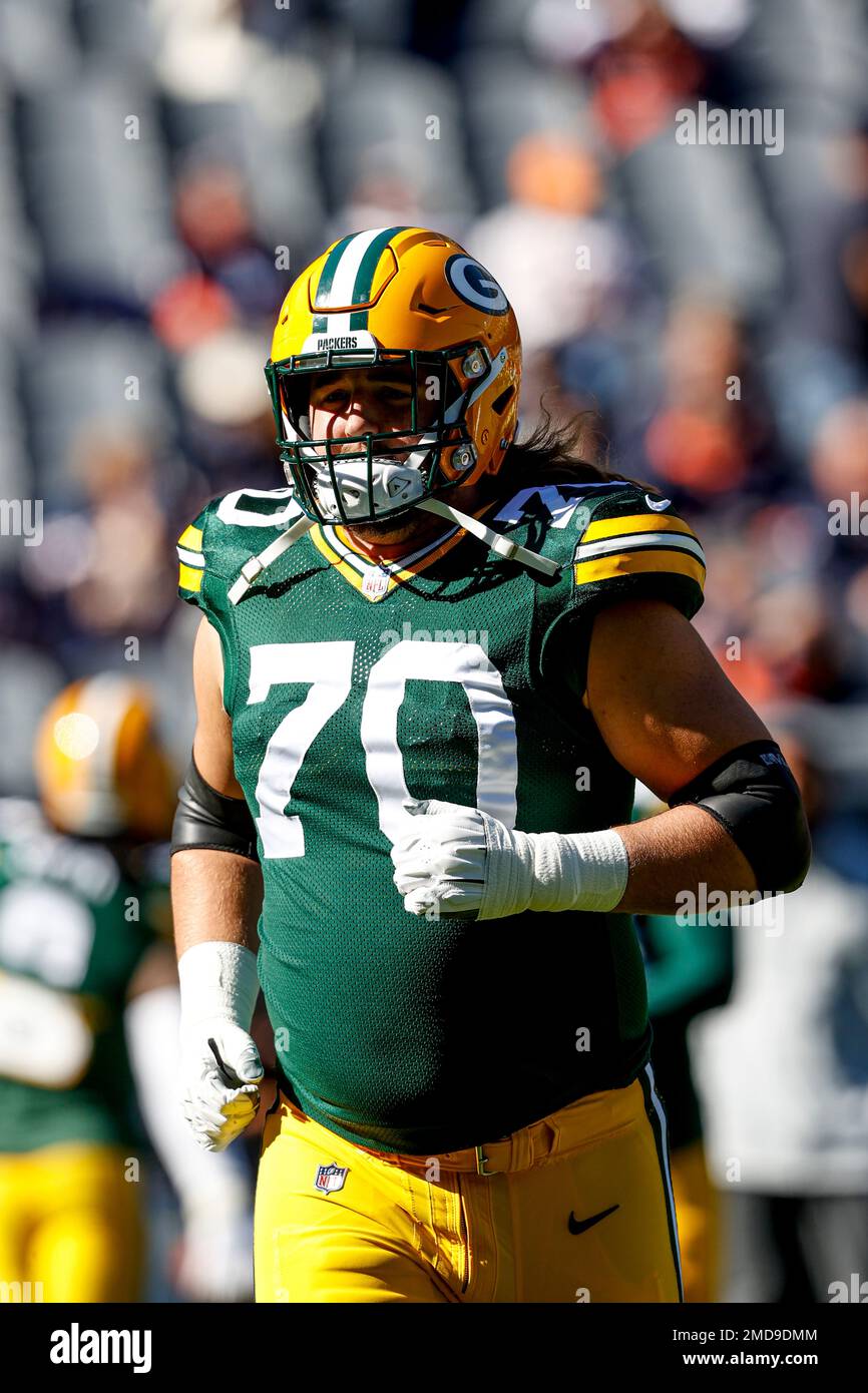 Green Bay Packers guard Royce Newman (70) on the field during an NFL ...
