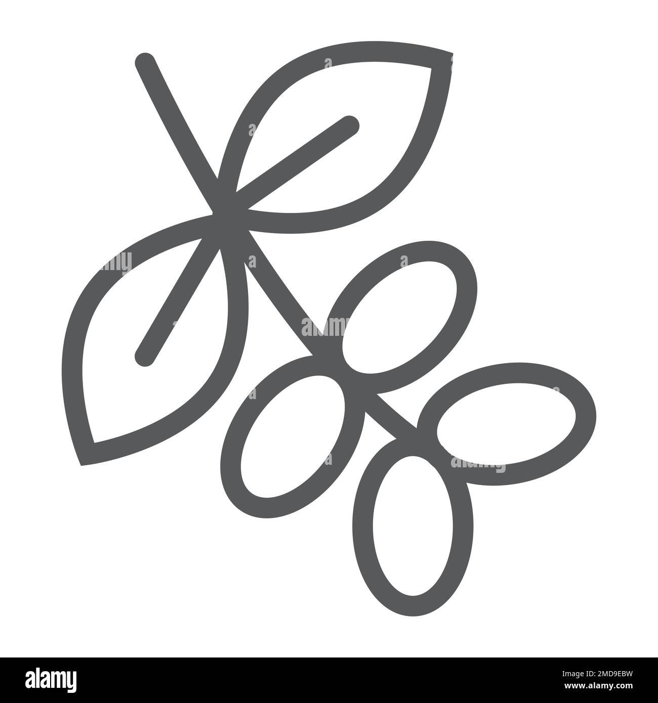 Coffee tree branch line icon, coffee and cafe, nature sign vector ...