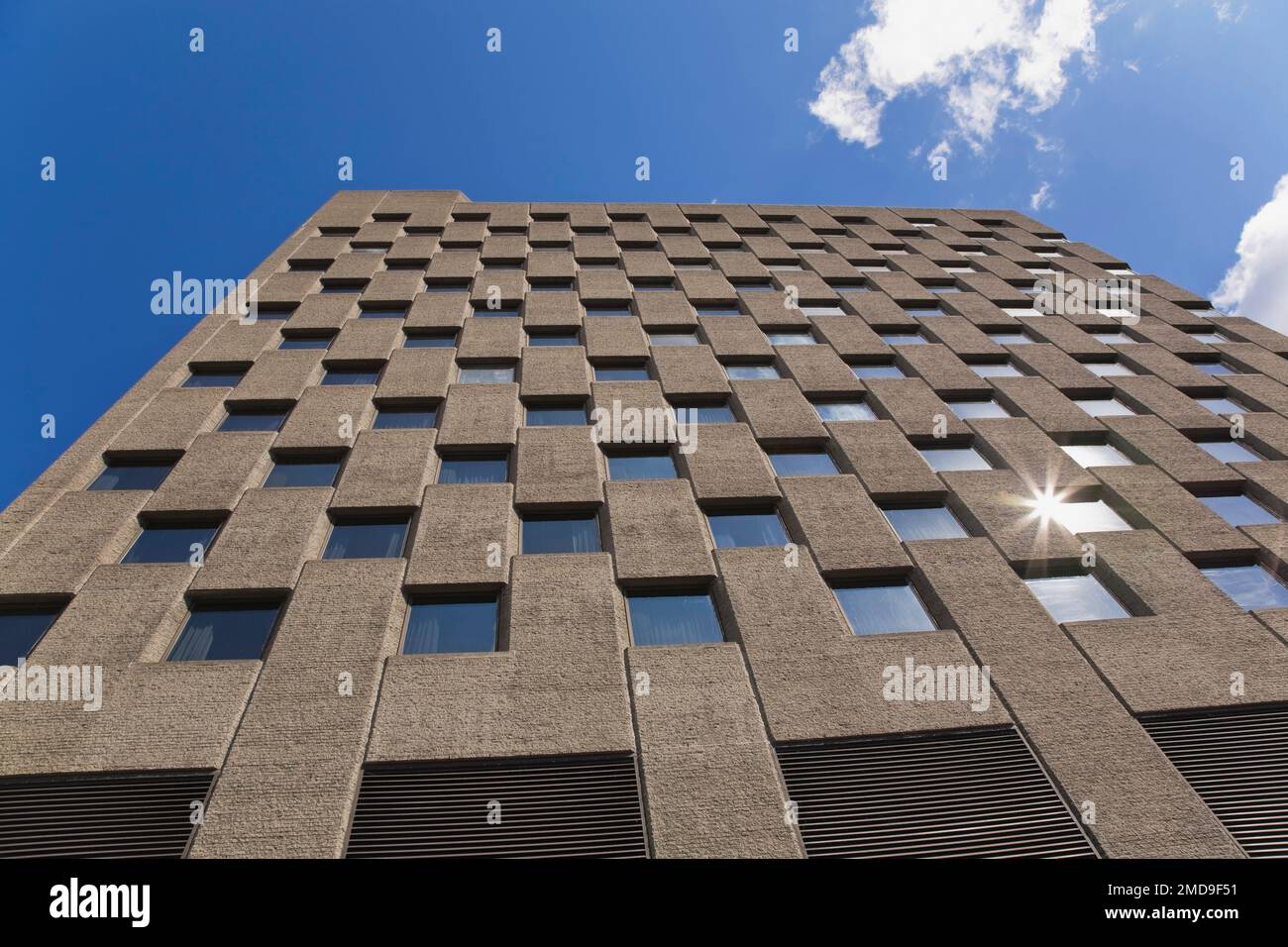 Windows and architectural details on Hyatt Regency Hotel building ...