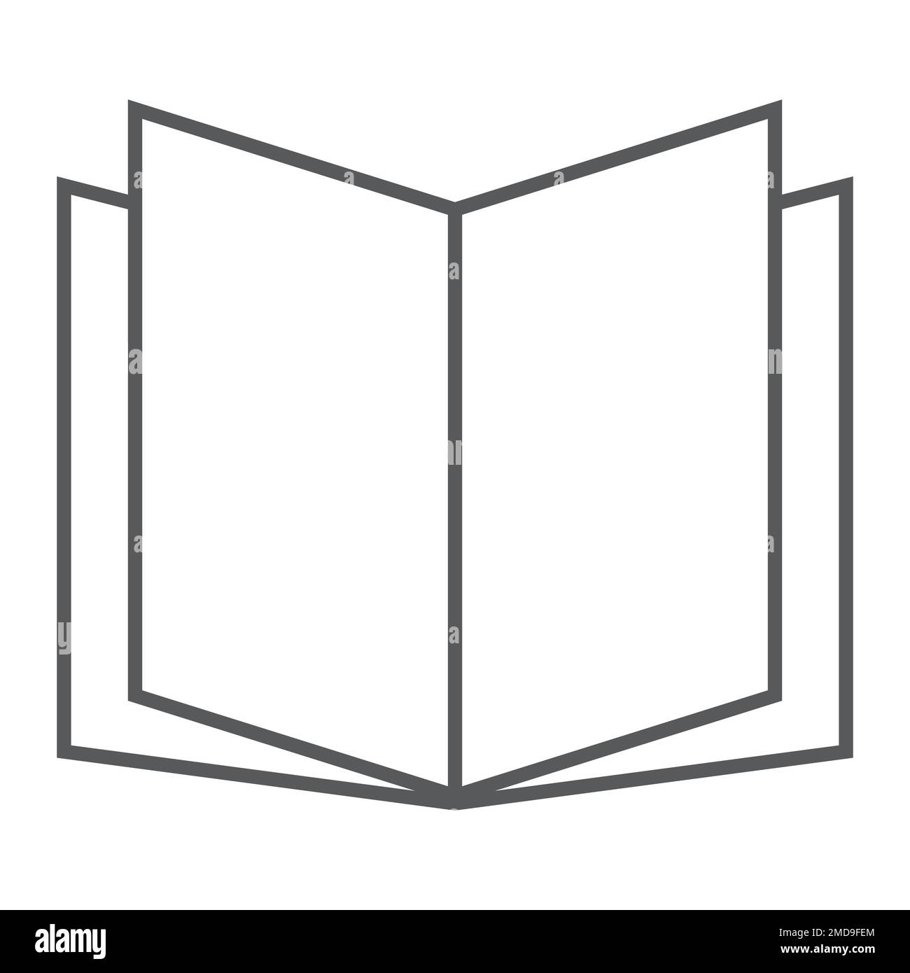 Open book thin line icon, school and education, knowledge sign vector ...