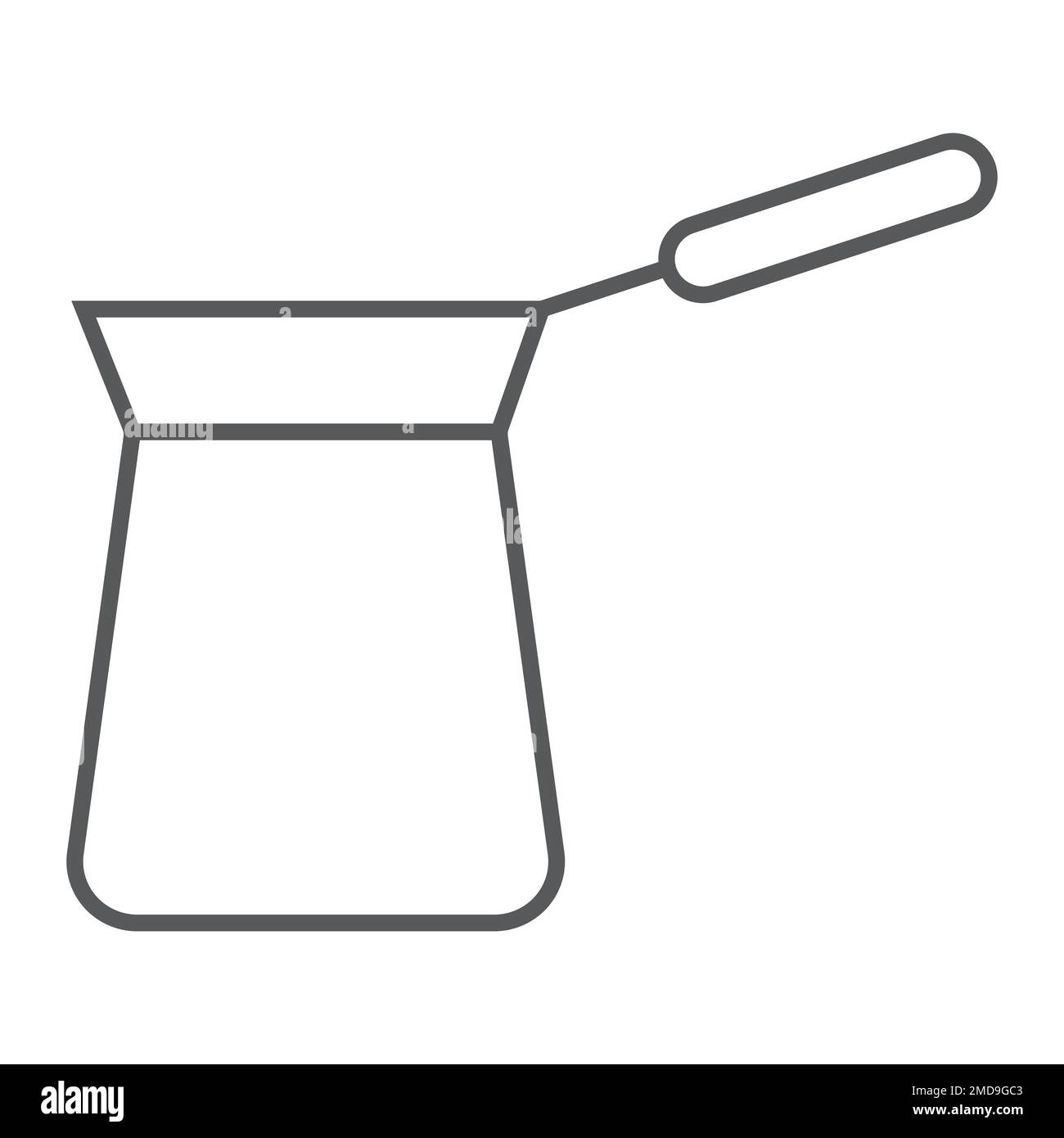 Turkish cezve thin line icon, coffee and cafe, turkish coffee sign ...