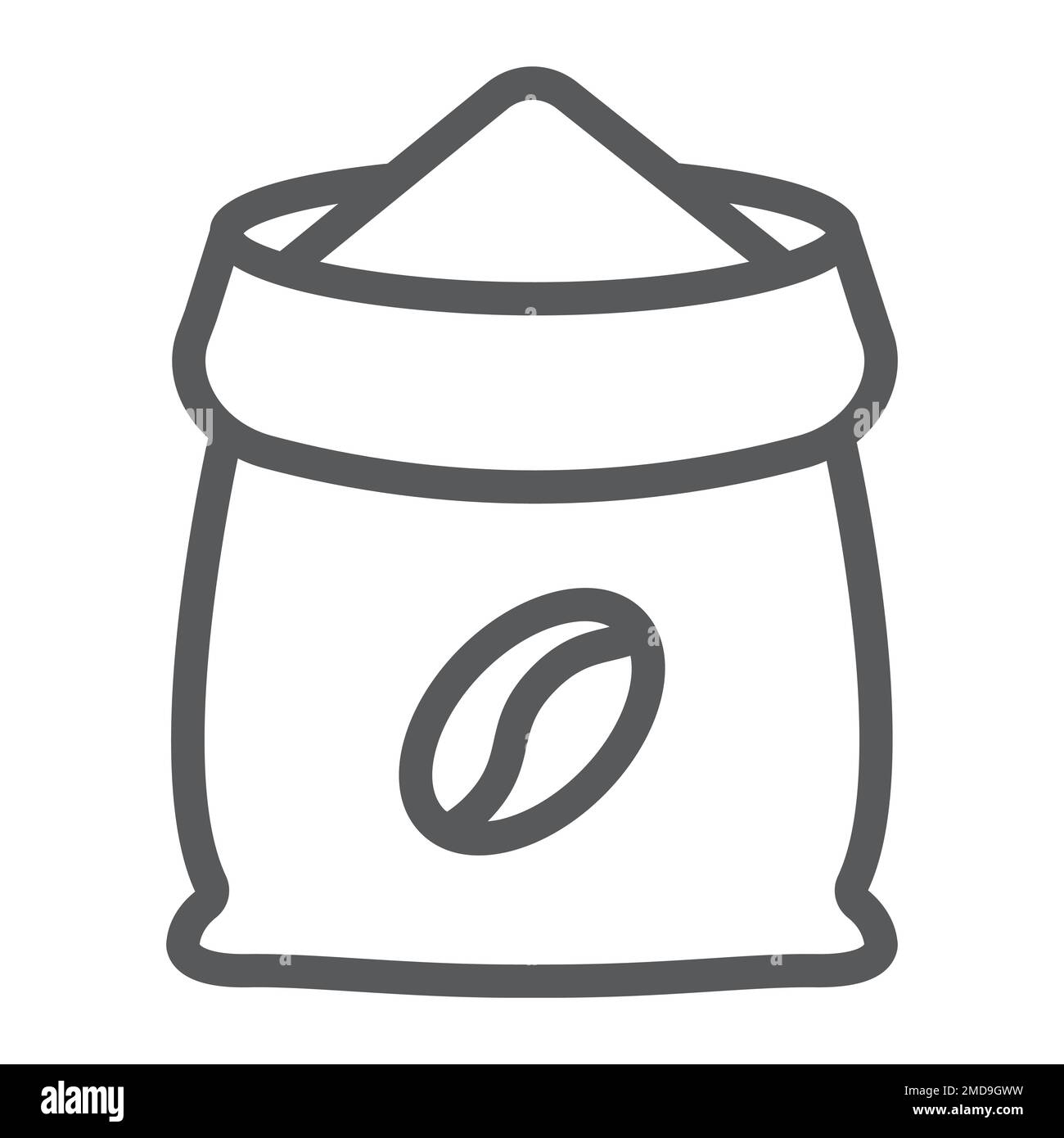 Coffee sack line icon, coffee and cafe, coffee bag sign vector graphics ...