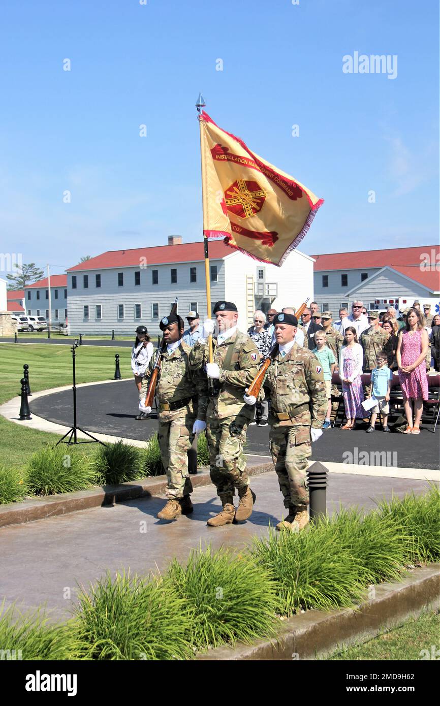 Members of the color guard move July 14, 2022, during the Fort McCoy ...