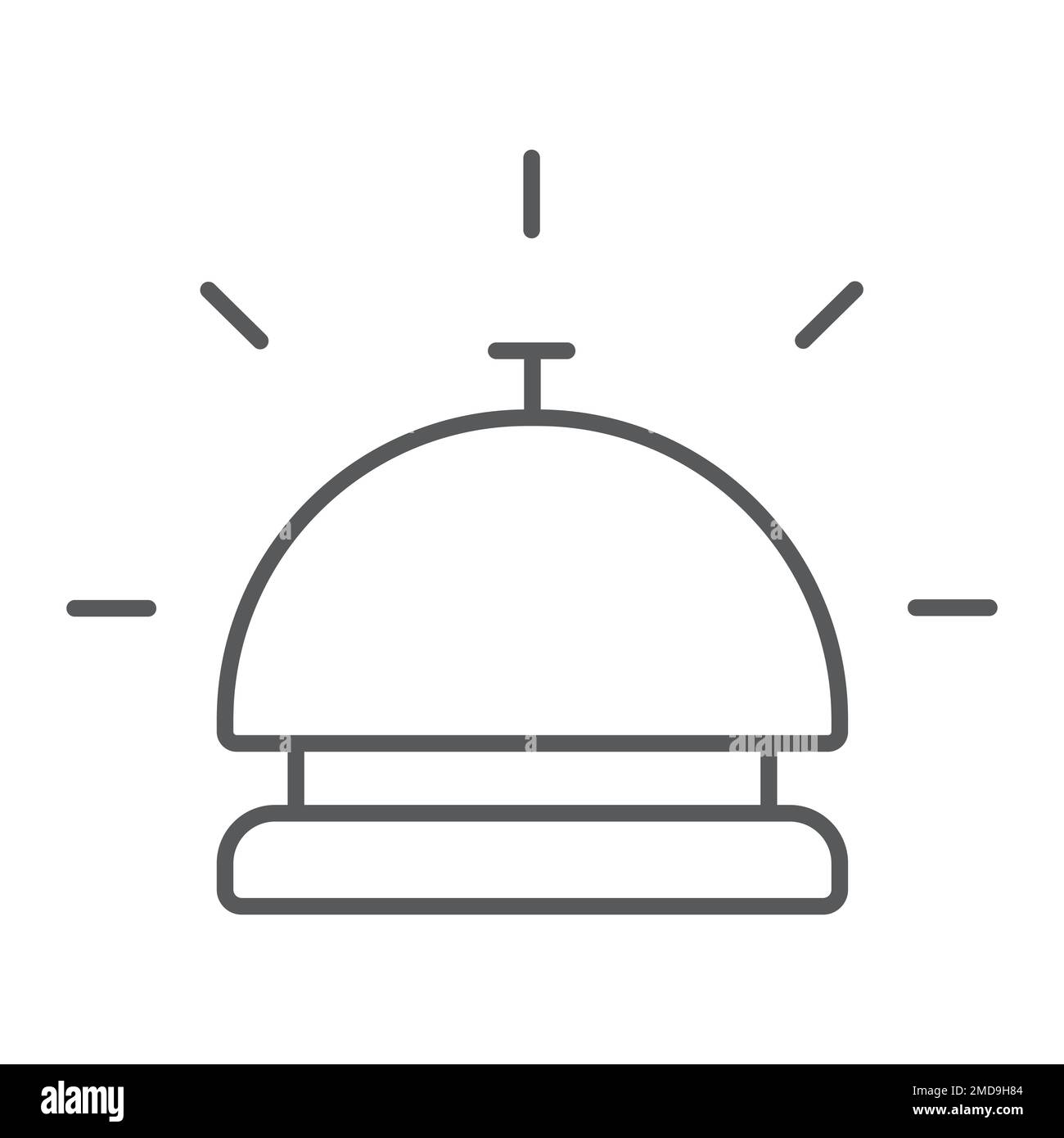 Hotel bell thin line icon, travel and hotel, reception sign vector ...
