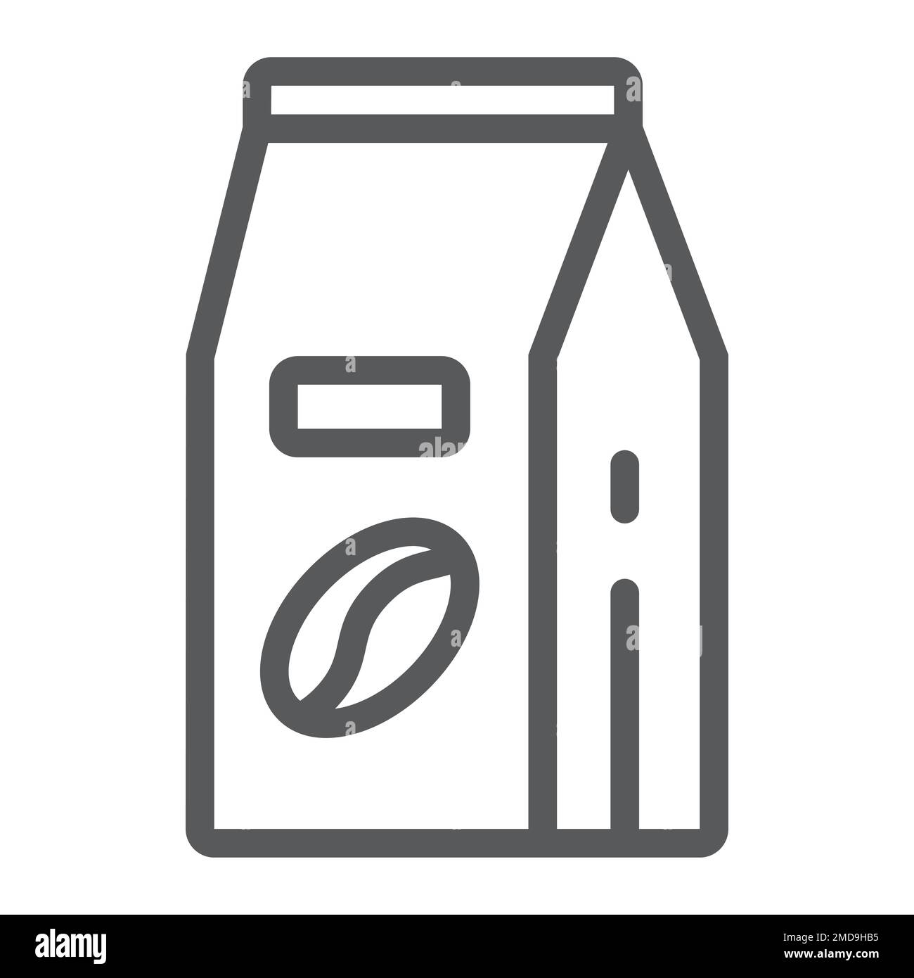 Coffee paper bag line icon, coffee and cafe, coffee beans pack sign ...