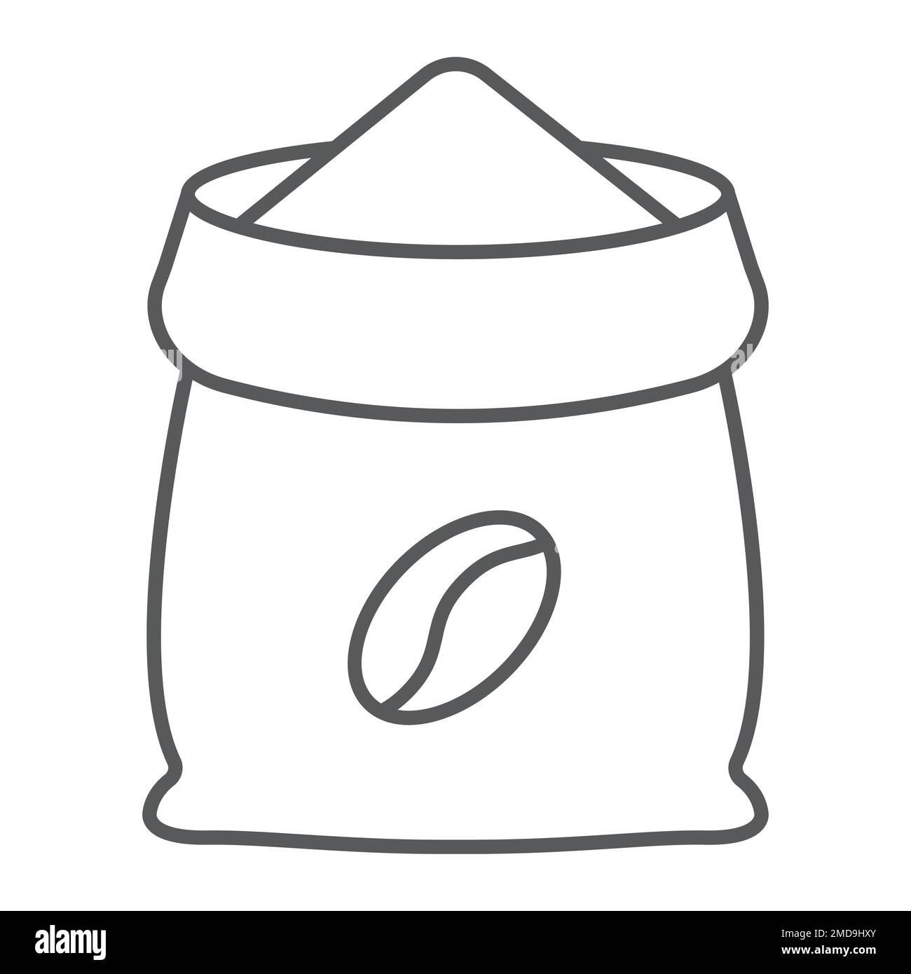 Coffee sack thin line icon, coffee and cafe, coffee bag sign vector ...