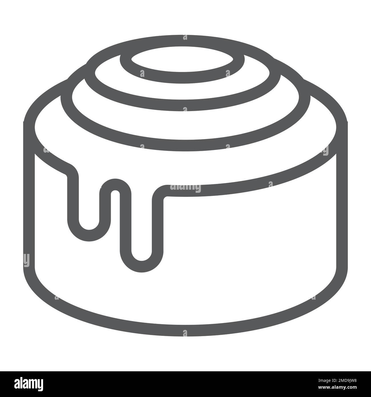Cinnamon Bun Roll line icon, sweet and tasty, dessert sign vector ...