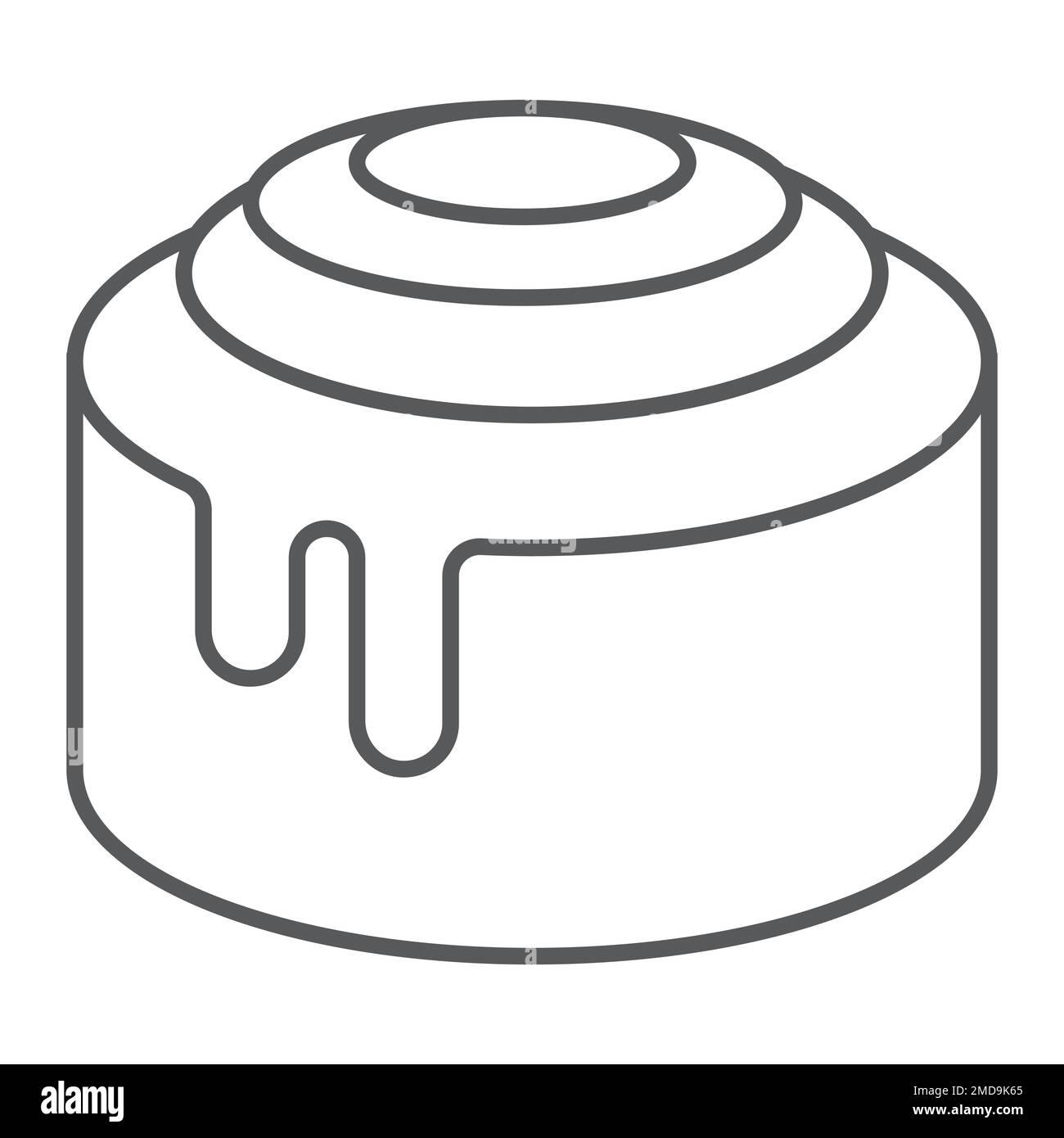 Cinnamon Bun Roll thin line icon, sweet and tasty, dessert sign vector ...