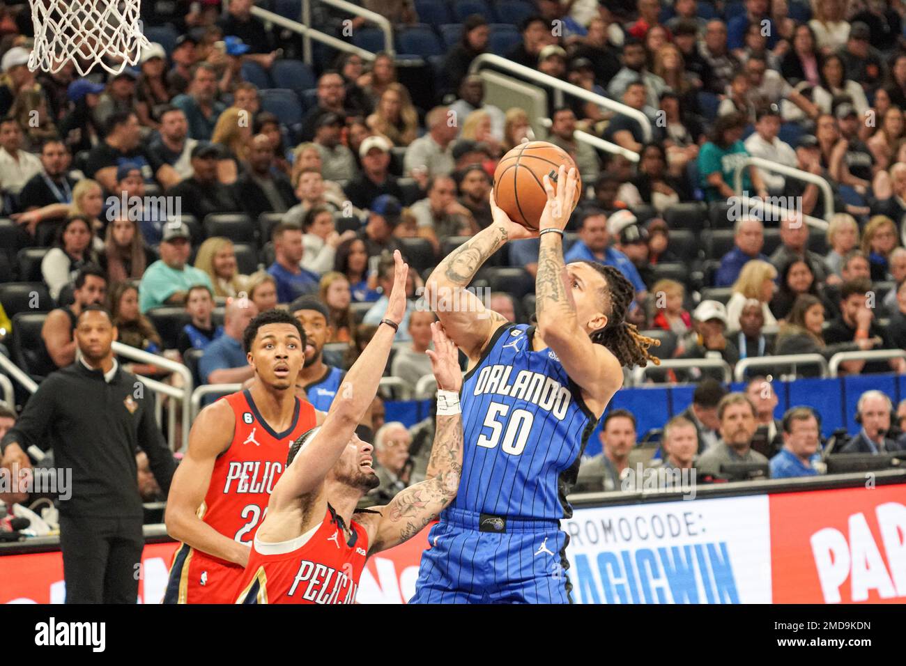 Orlando, Florida, USA, January 20, 2023, Orlando Magic guard Cole ...