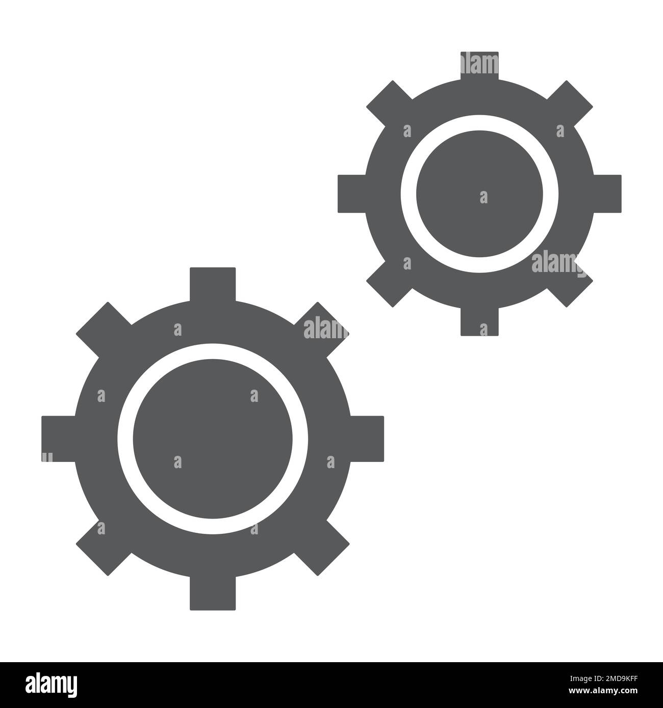 Configuration glyph icon, data and analytics, cog wheel sign, vector ...