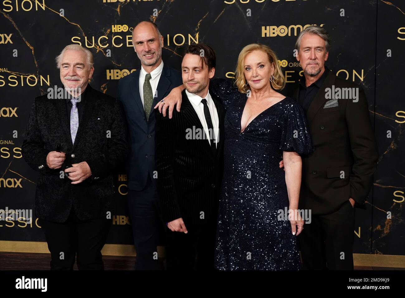 Brian Cox, from left, Jesse Armstrong, Kieran Culkin, J. Smith-Cameron ...