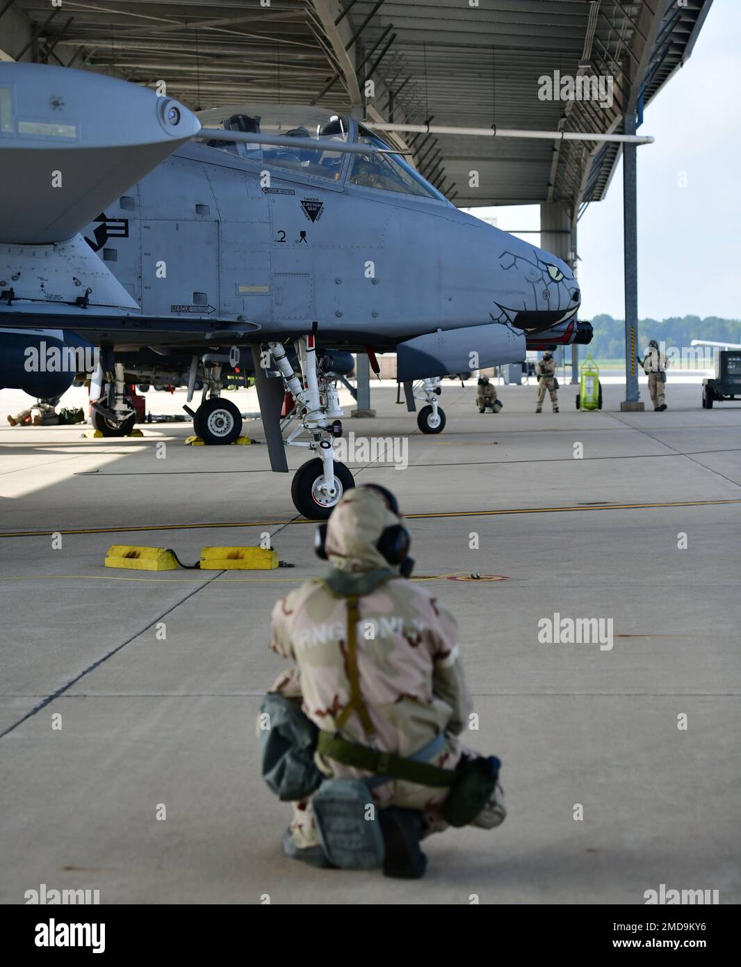 An Indiana Air National Guardsman, assigned to the 122nd Fighter Wing ...