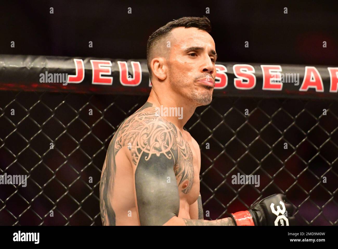 RIO DE JANEIRO, RJ - JANUARY 21: Saimon Oliveira (red gloves) battles ...