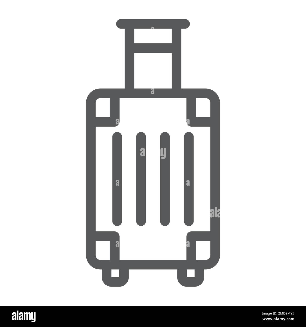 Luggage line icon, travel and tourism, travel bag sign vector graphics ...