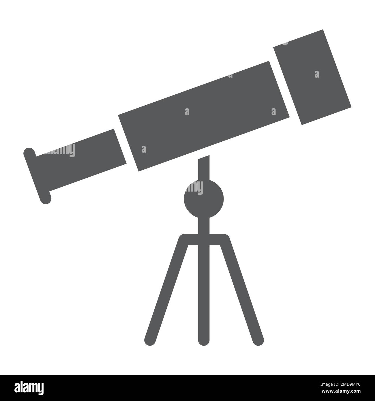 Telescope glyph icon, school and education, astronomy sign vector ...