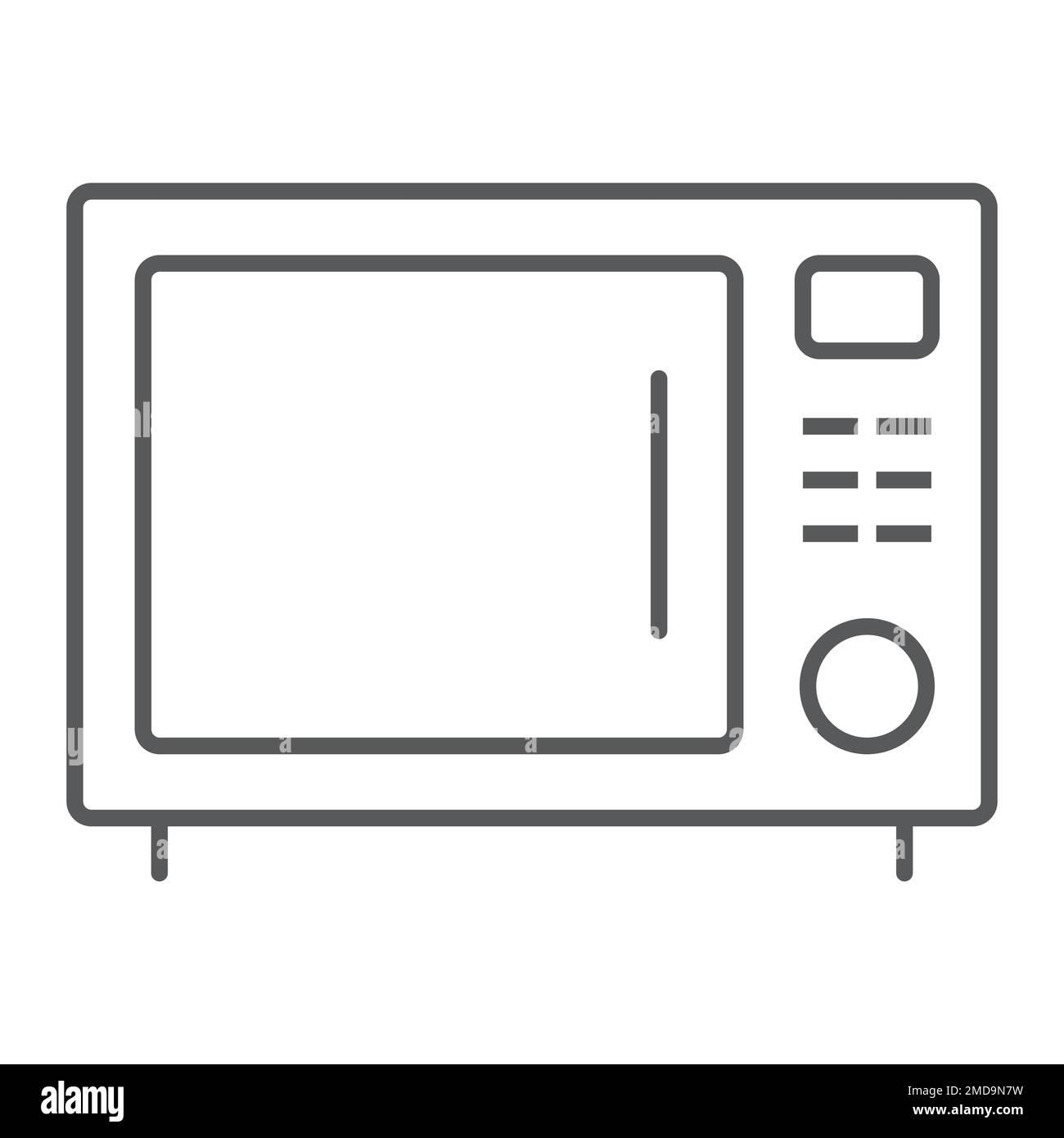 Microwave oven thin line icon, kitchen and cooking, household sign ...
