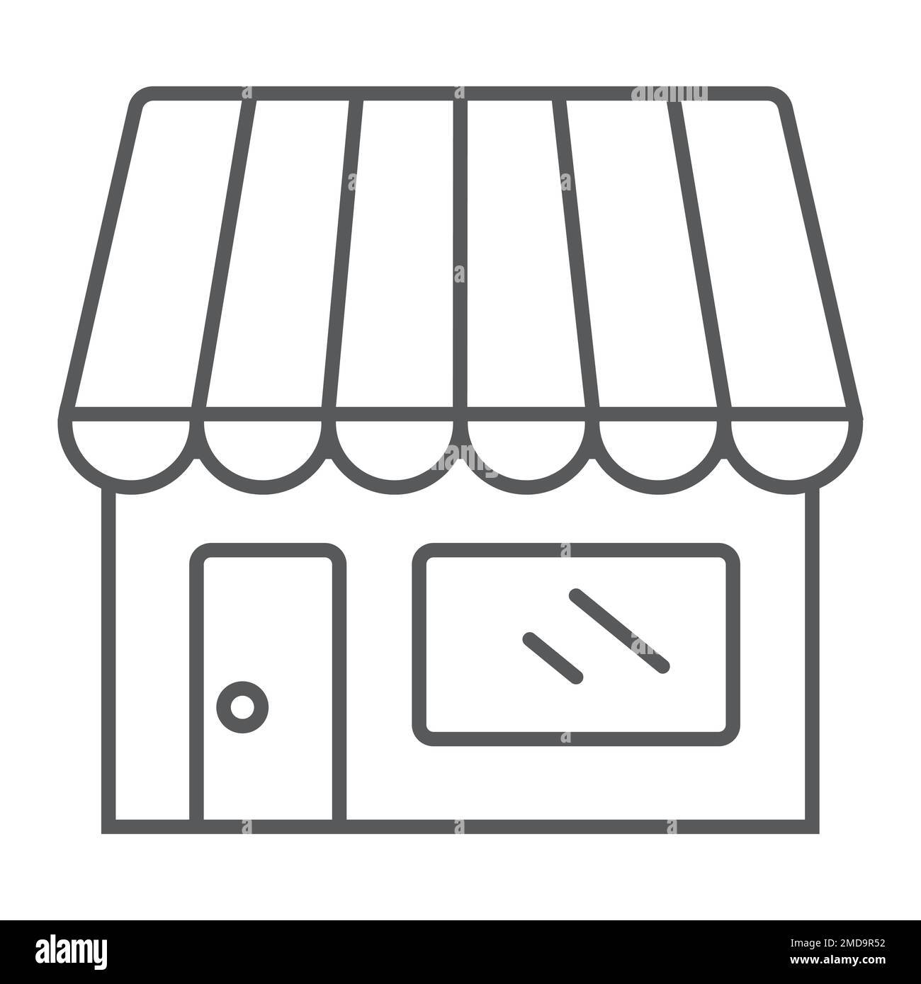 Store thin line icon, business and market, shop sign vector graphics, a ...