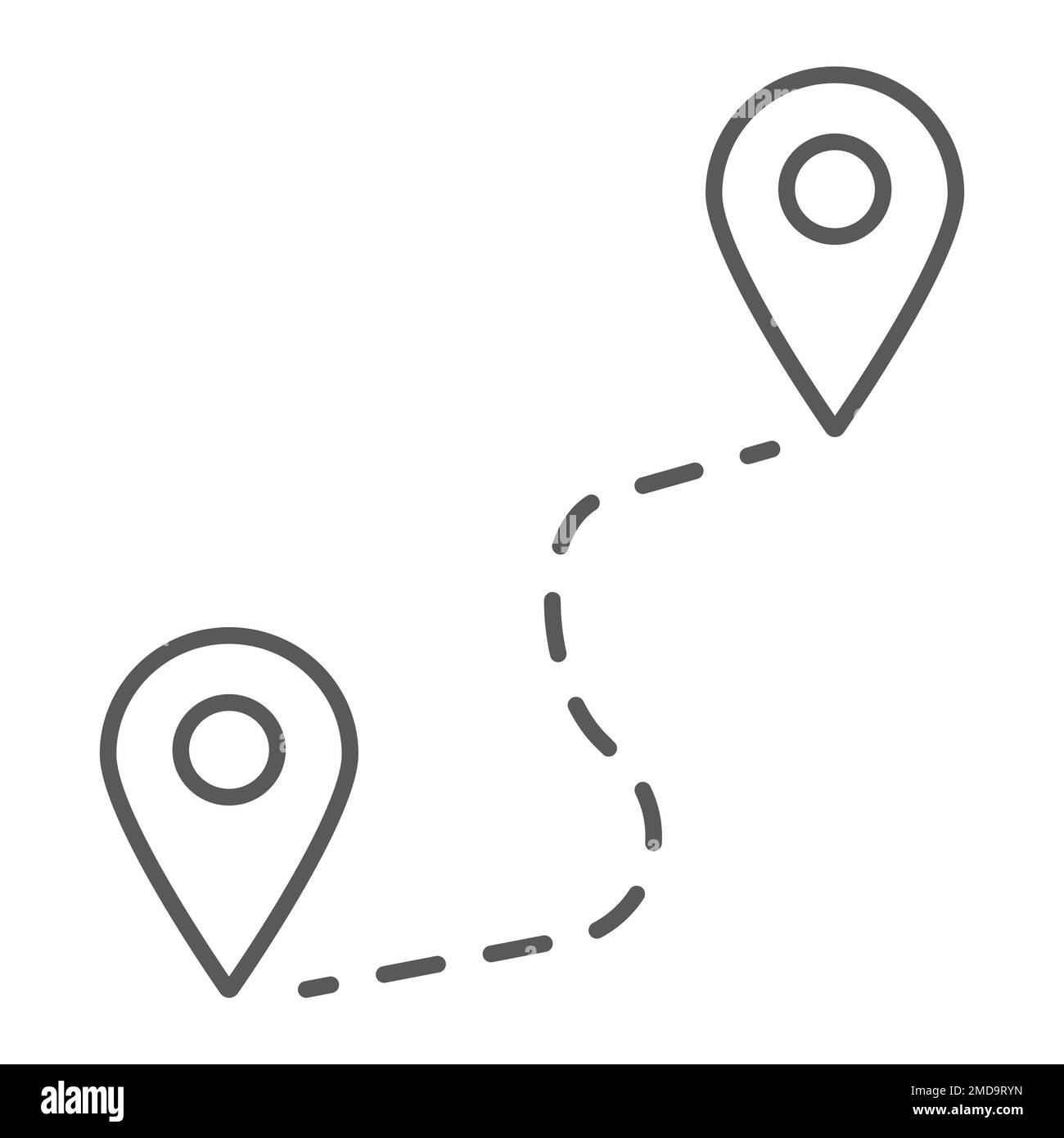 Route thin line icon, travel and tourism, location sign vector graphics ...