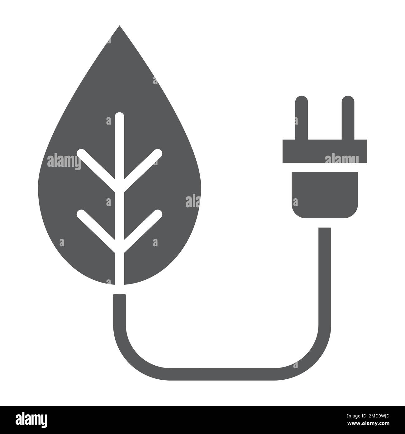 Eco power glyph icon, ecology and energy, bio energy sign, vector ...