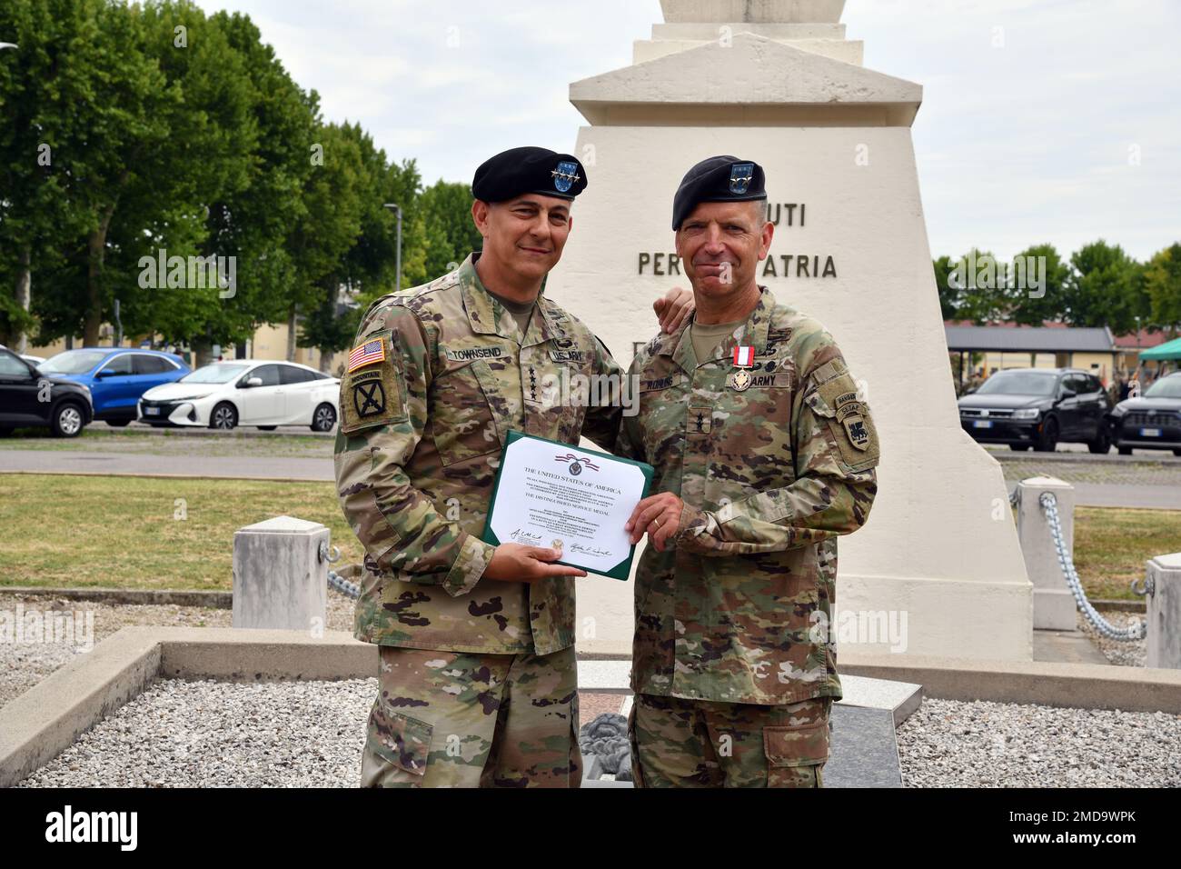 Gen. Stephen Townsend, the commander of U.S Africa Command, awards the ...