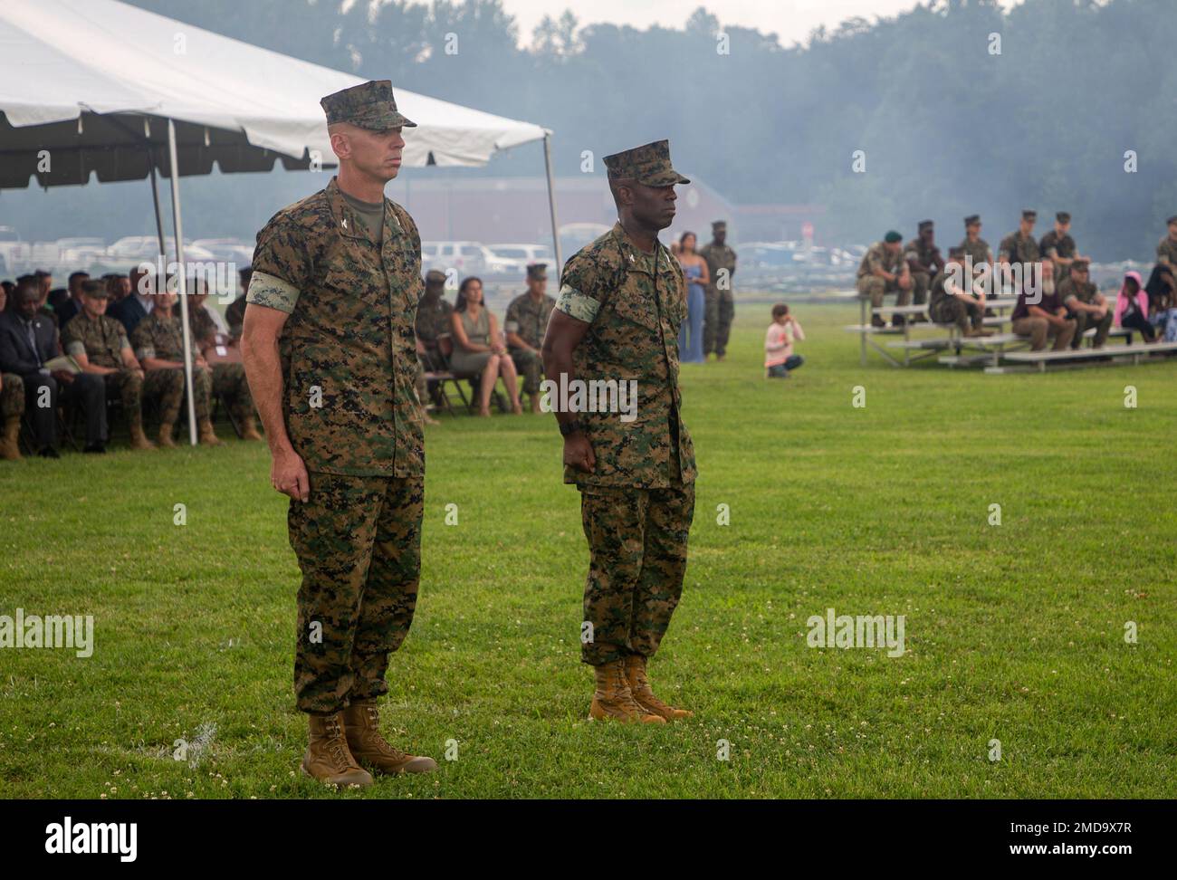 U.S. Marine Corps Col. Joel F. Schmidt, the outgoing commanding officer ...