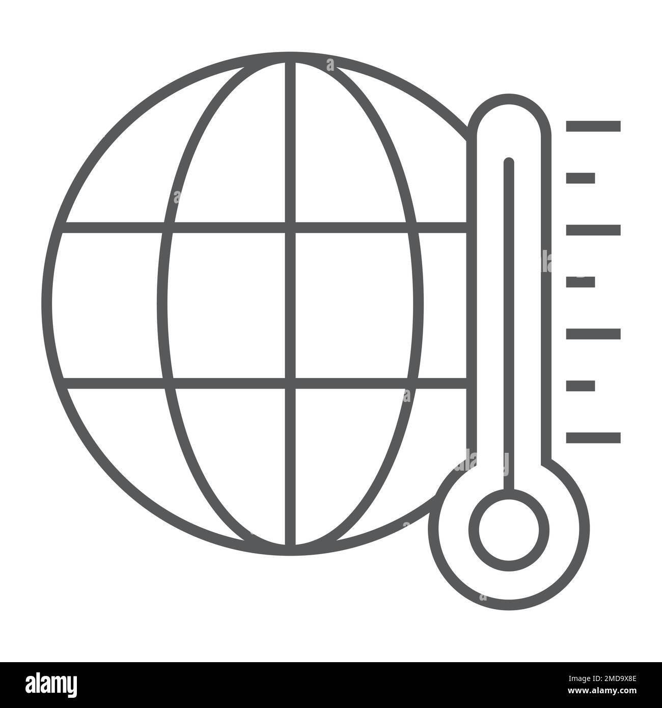 Global warming thin line icon, ecology and energy, climate sign, vector ...