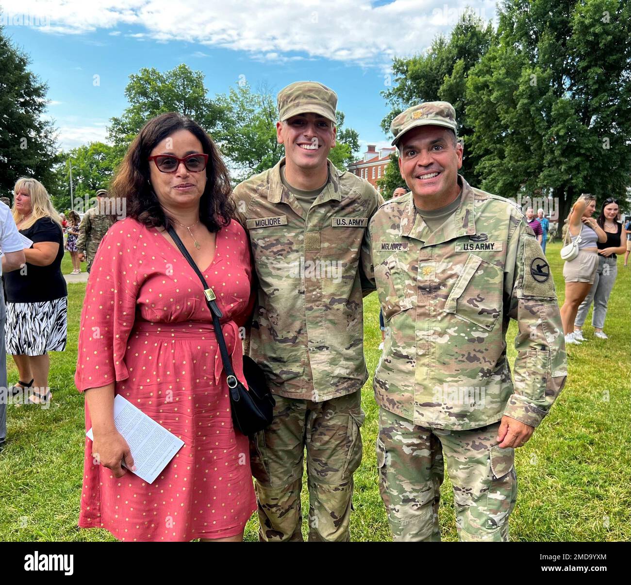 Cadet Gabriel Migliore, center, and his mother, Ruba Musa, and father ...