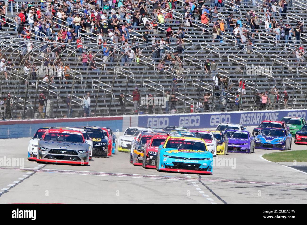 Racers start a NASCAR Xfinity Series auto race at Texas Motor Speedway ...