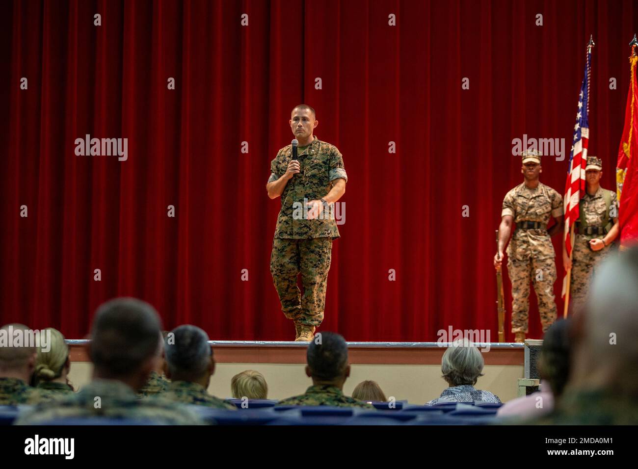 U.S. Marine Corps Lt. Col. Armando Martinez, outgoing commanding ...