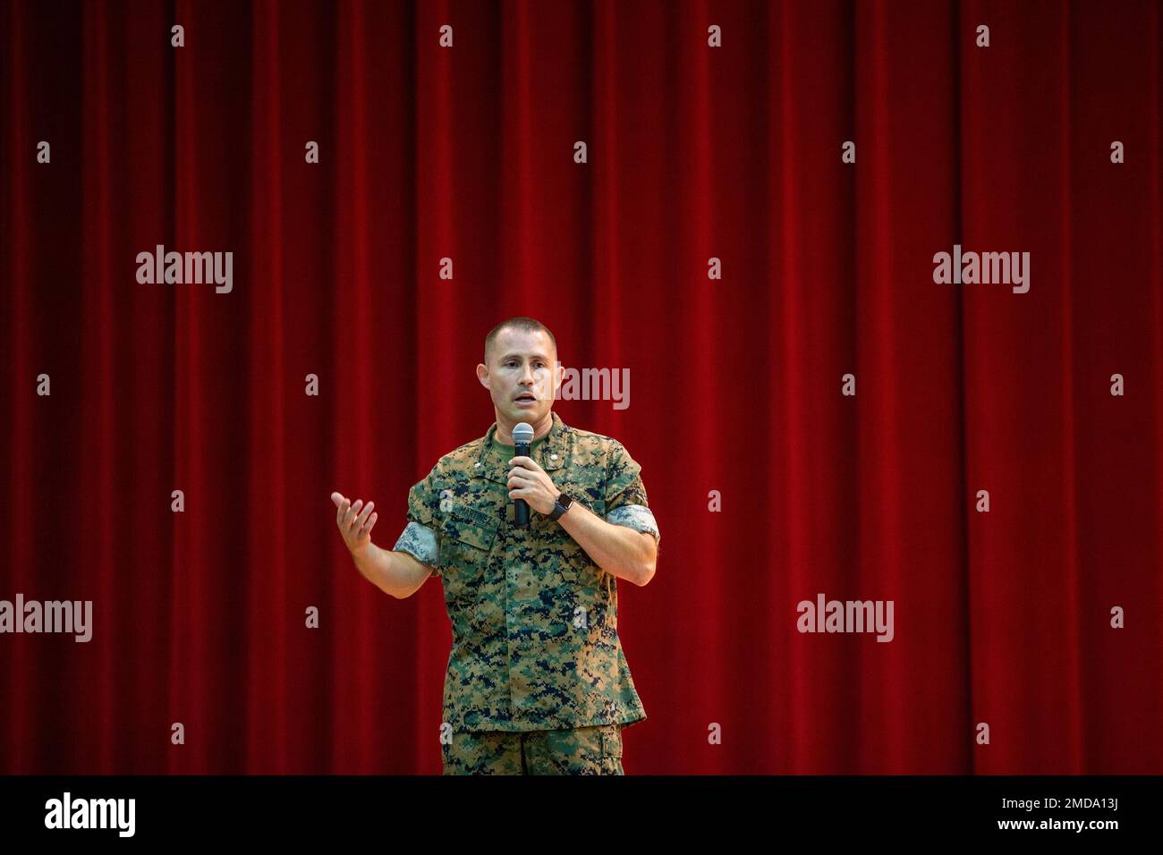 U.S. Marine Corps Lt. Col. Armando Martinez, outgoing commanding ...