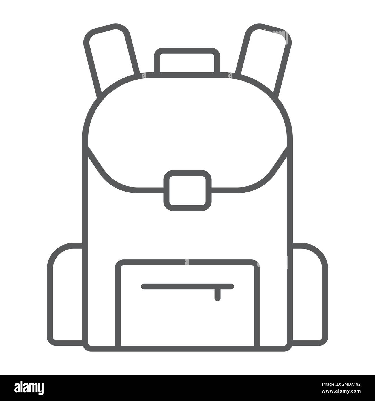 School bag thin line icon, school and education, backpack sign vector ...